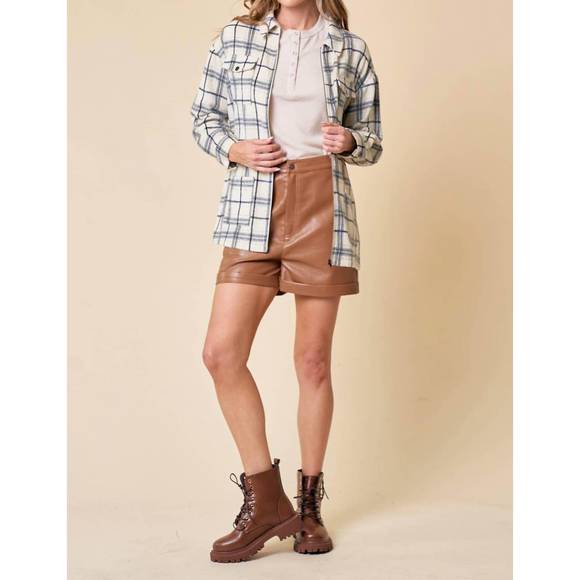 DOE AND RAE | Jackets & Coats | New Doe And Rae Brushed Plaid Oversized ...